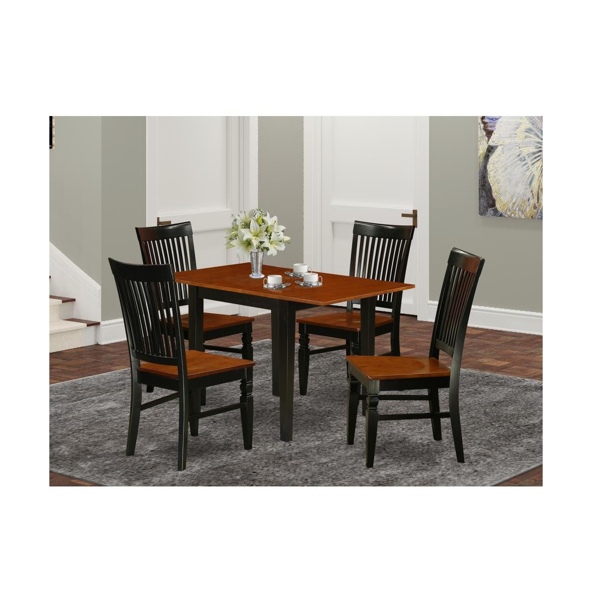 Click here for East West Furniture Dining Room Set - Black  cherr... prices
