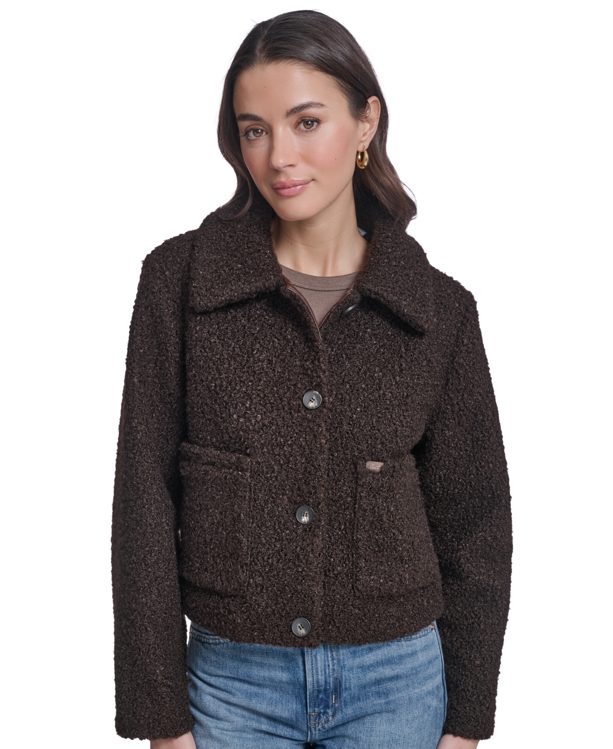 Click here for Levis Womens Laydown Collar Cropped Boucle Work Ja... prices