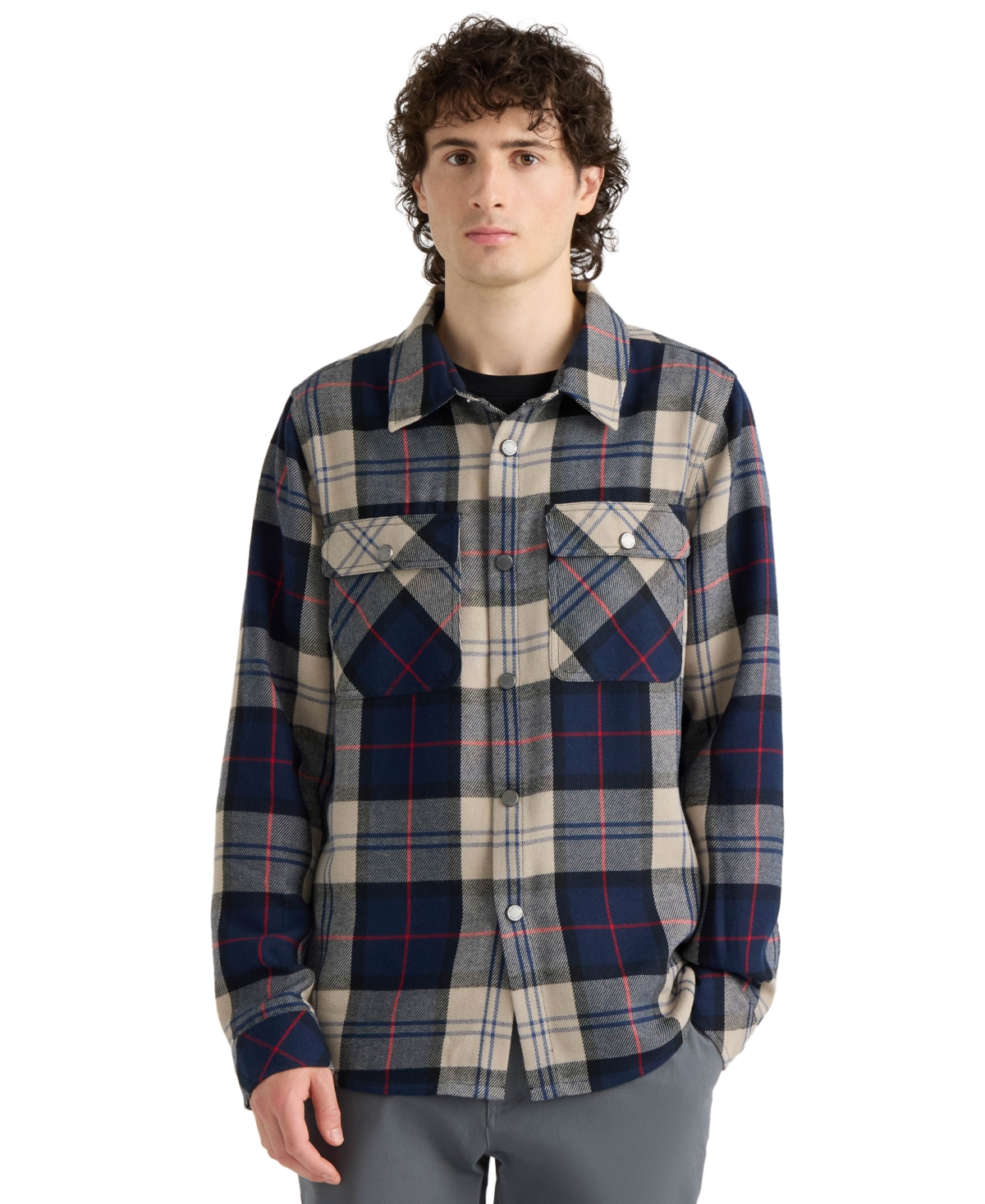 Click here for Hunter Mens Benji Flannel Plaid Classic-Fit Shirt... prices