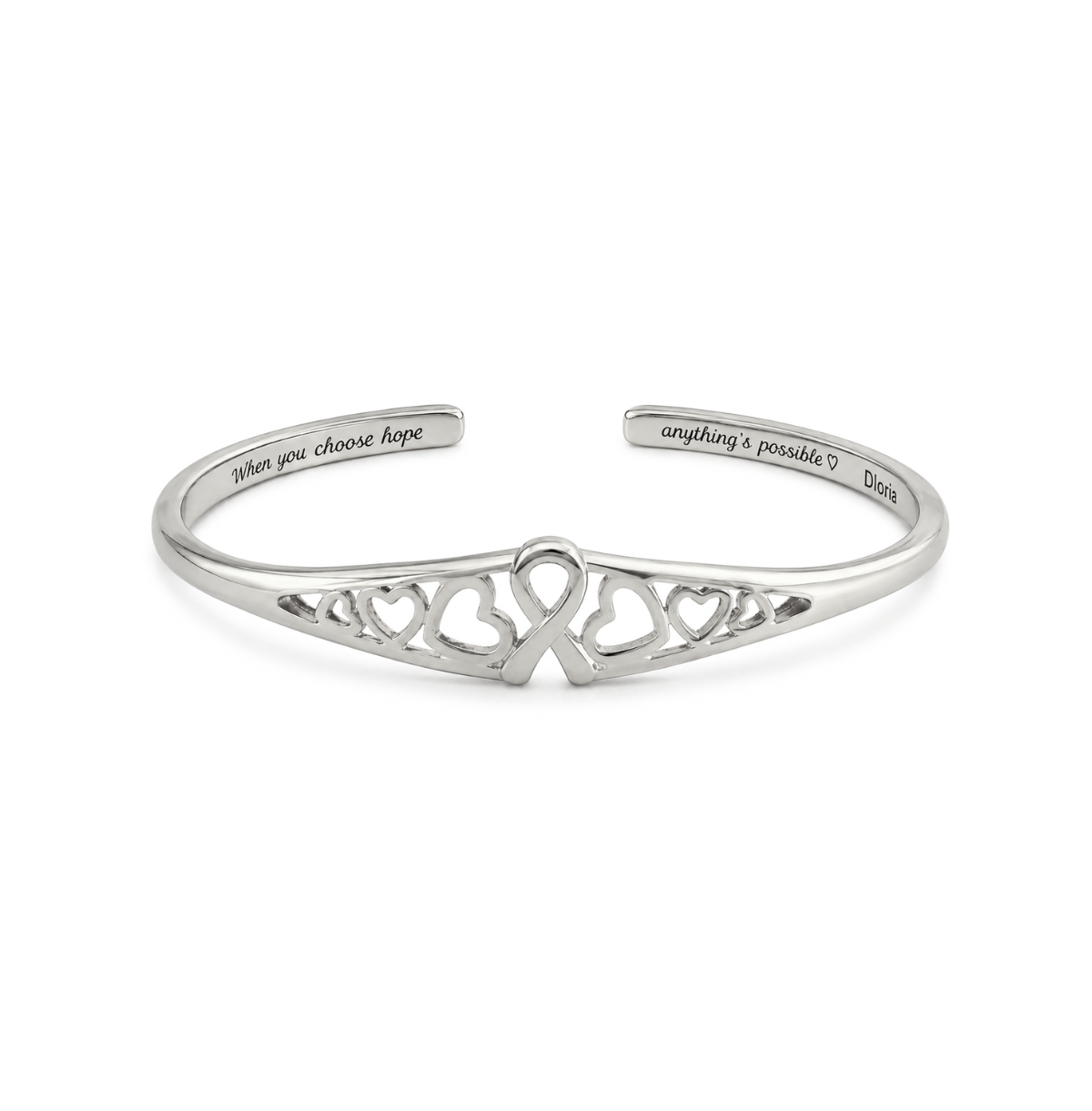 Click here for Dloria Choose Hope Cancer Awareness Heart Engraved... prices