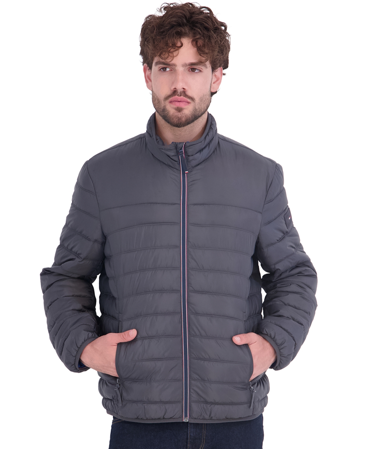 Click here for Tommy Hilfiger Mens Unhooded Packable Jacket - Cha... prices