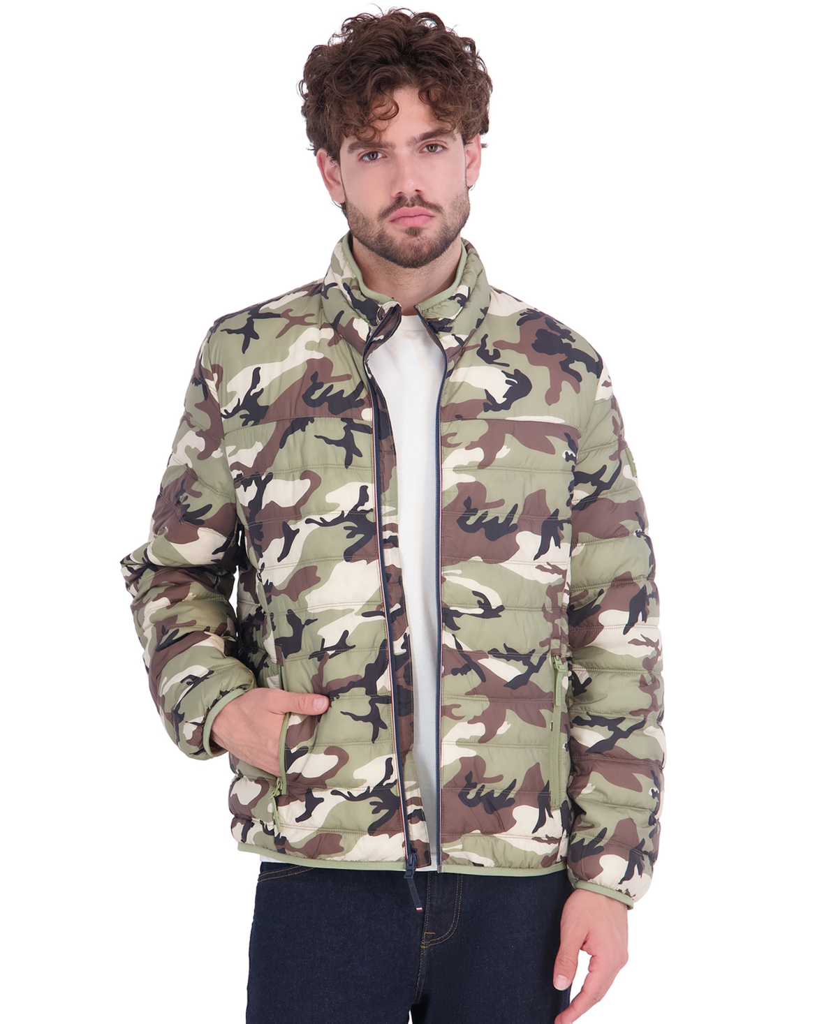 Click here for Tommy Hilfiger Mens Unhooded Packable Jacket - Cam... prices