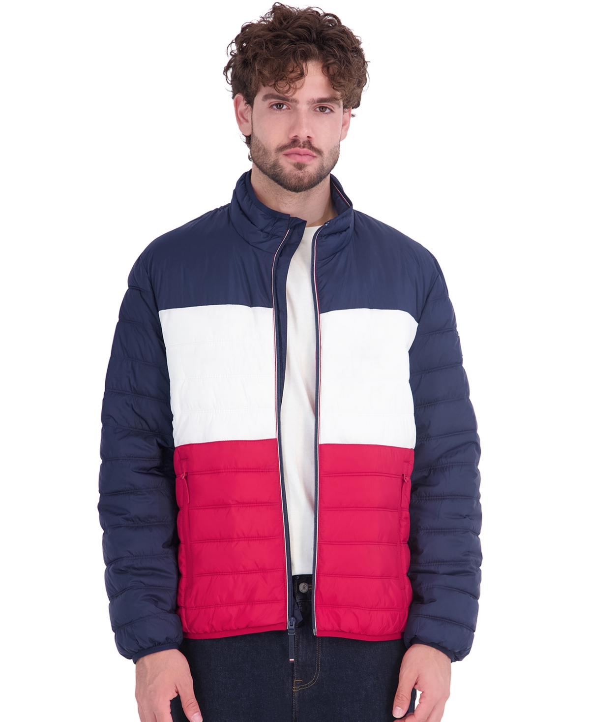 Click here for Tommy Hilfiger Mens Unhooded Packable Jacket - Red... prices