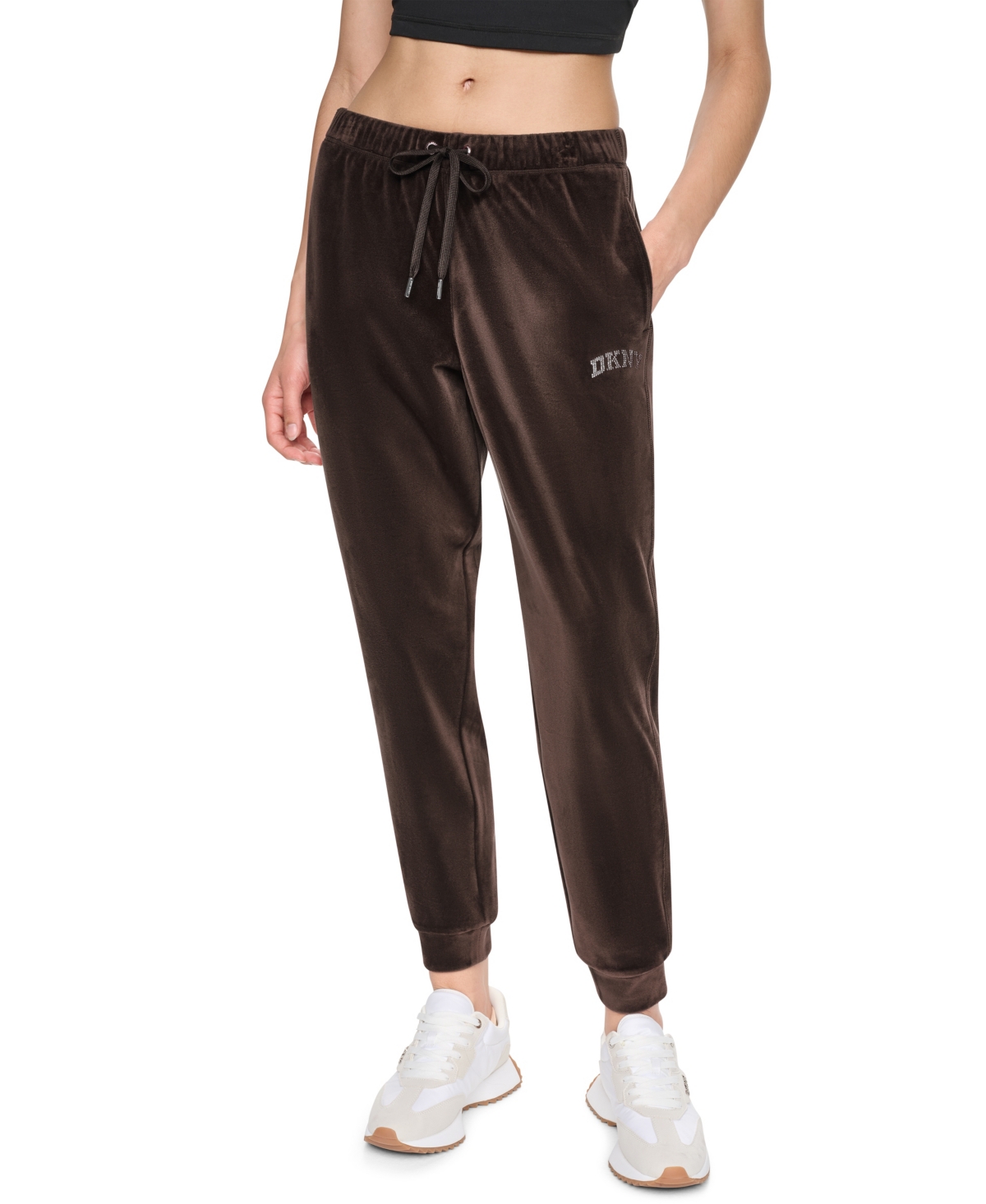 Click here for Dkny Sport Womens Mid-Rise Varsity Rhinestone Logo... prices