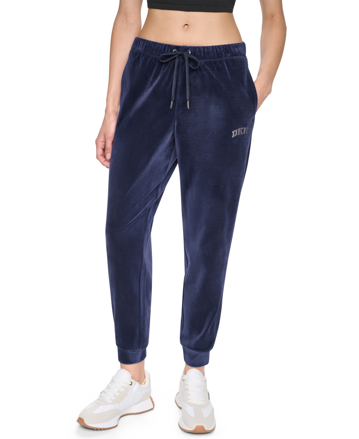 Click here for Dkny Sport Womens Mid-Rise Varsity Rhinestone Logo... prices