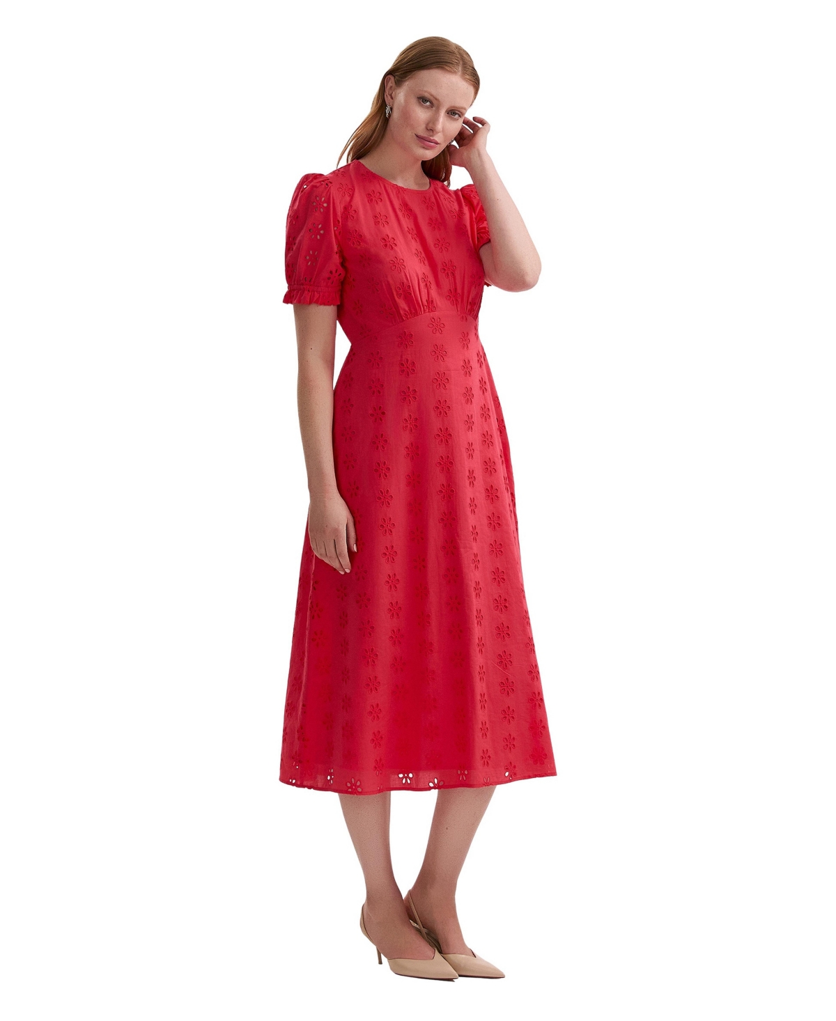 Click here for Finery London Womens Mela Cotton Midi Tea Dress -... prices