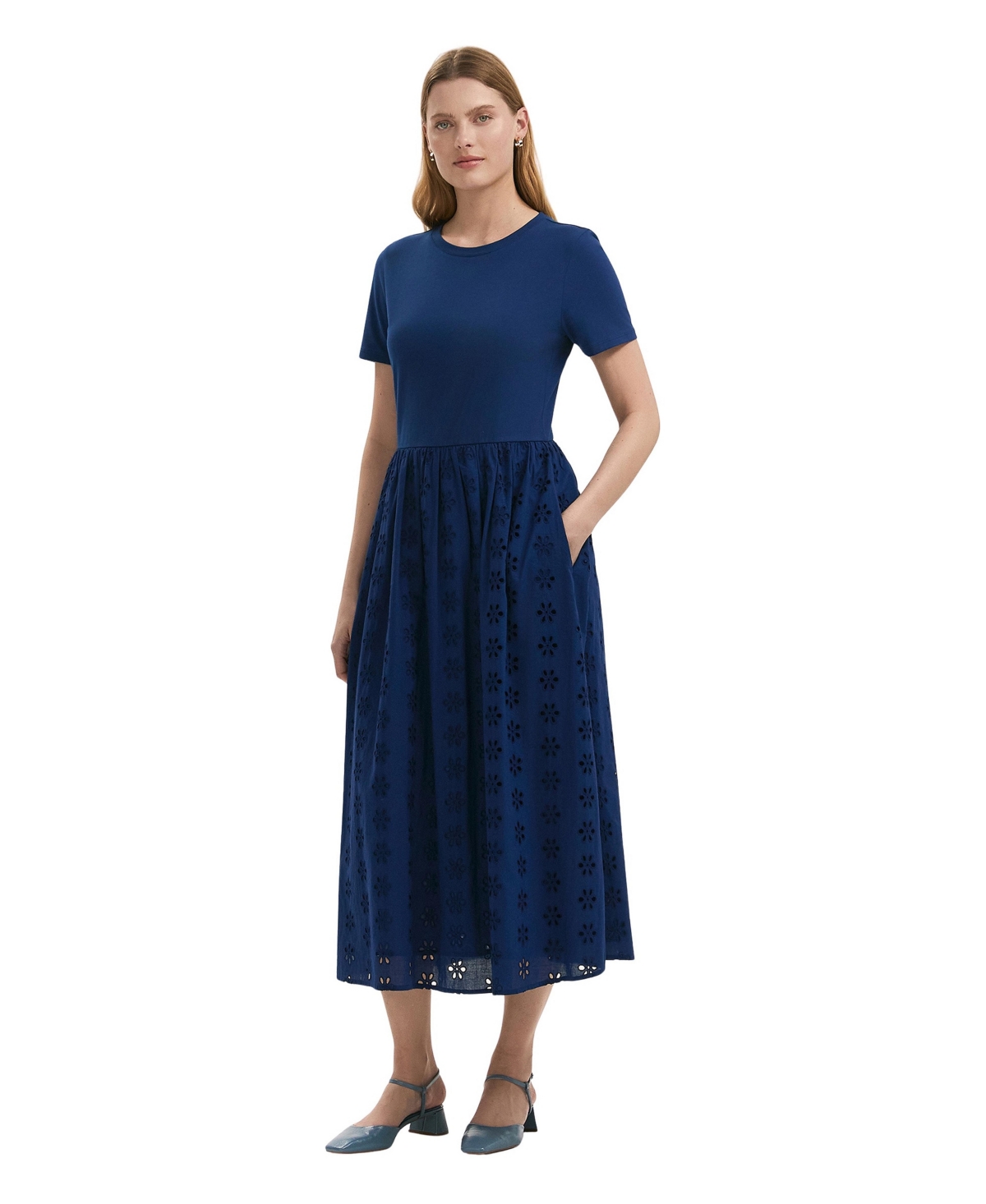 Click here for Finery London Womens Brea Embroidered Cotton Midi... prices