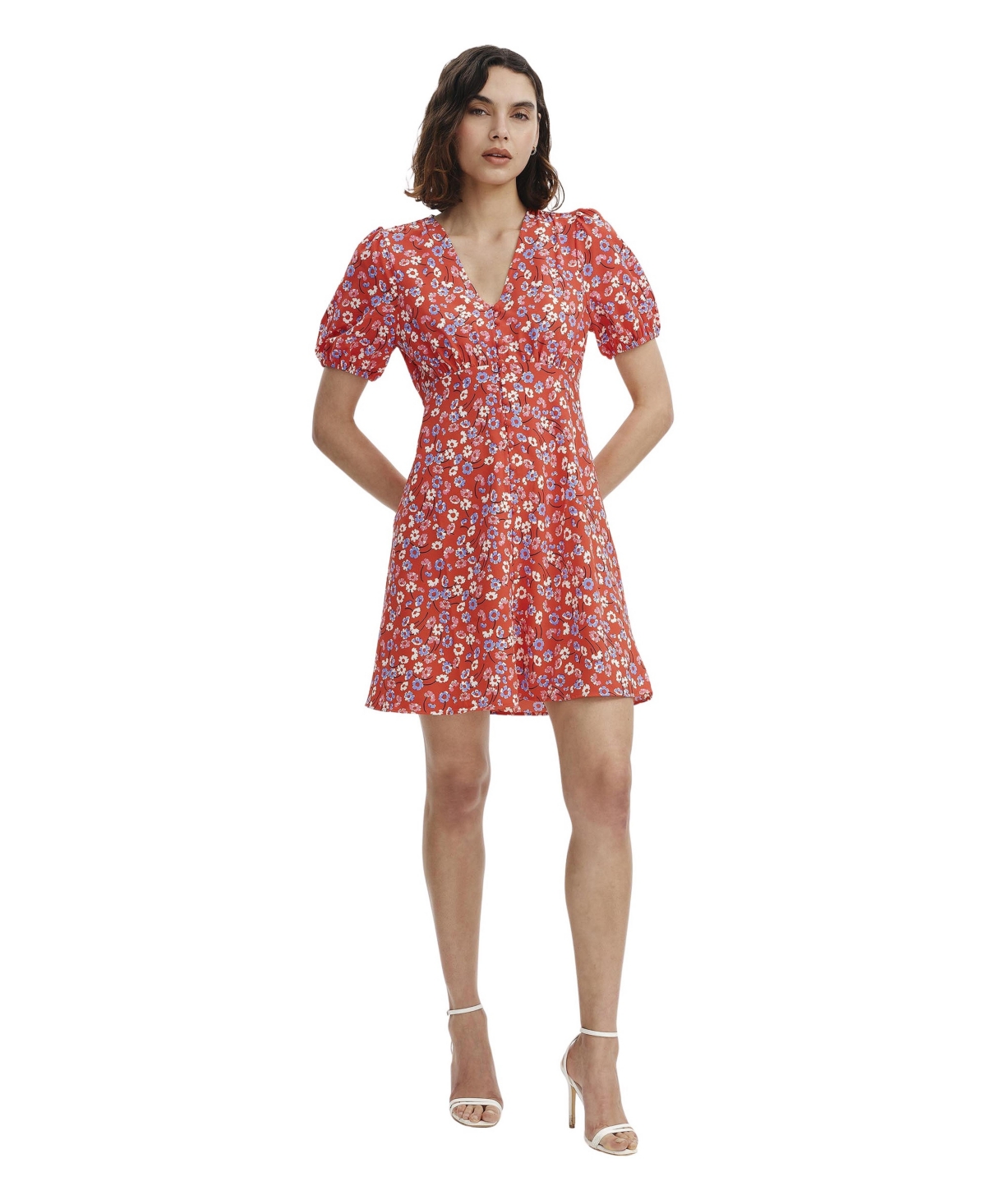 Click here for Finery London Womens Ensley Button Through Short D... prices