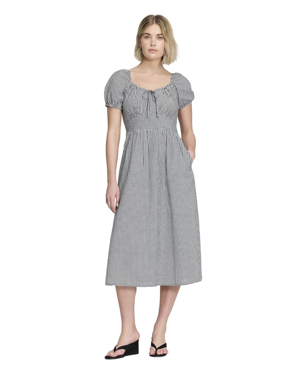 Click here for Finery London Womens Kaitlyn Cotton Gingham Midi D... prices