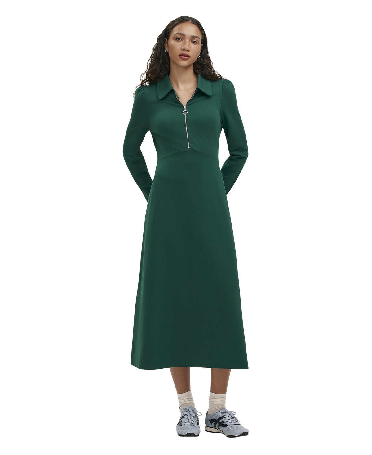 Click here for Finery London Womens Elvira Ponte Zip Front Midi D... prices