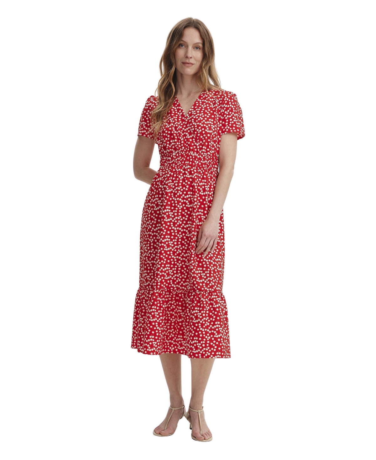 Click here for Finery London Womens Deena Wrap Midi Dress - Red c... prices