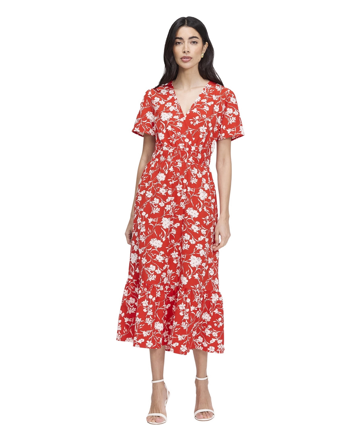 Click here for Finery London Womens Deena Wrap Midi Dress - Red f... prices