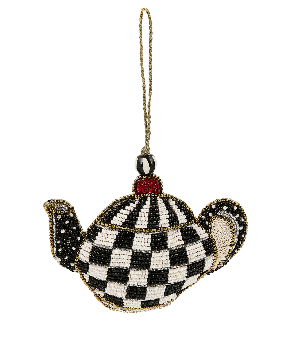 Click here for MacKenzie-Childs Courtly Check Teapot Beaded Ornam... prices