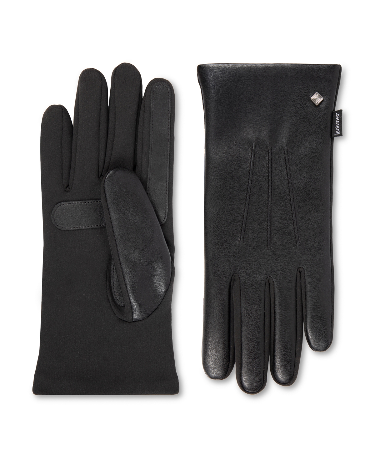 Click here for Isotoner Signature Faux Leather Gloves - Black prices