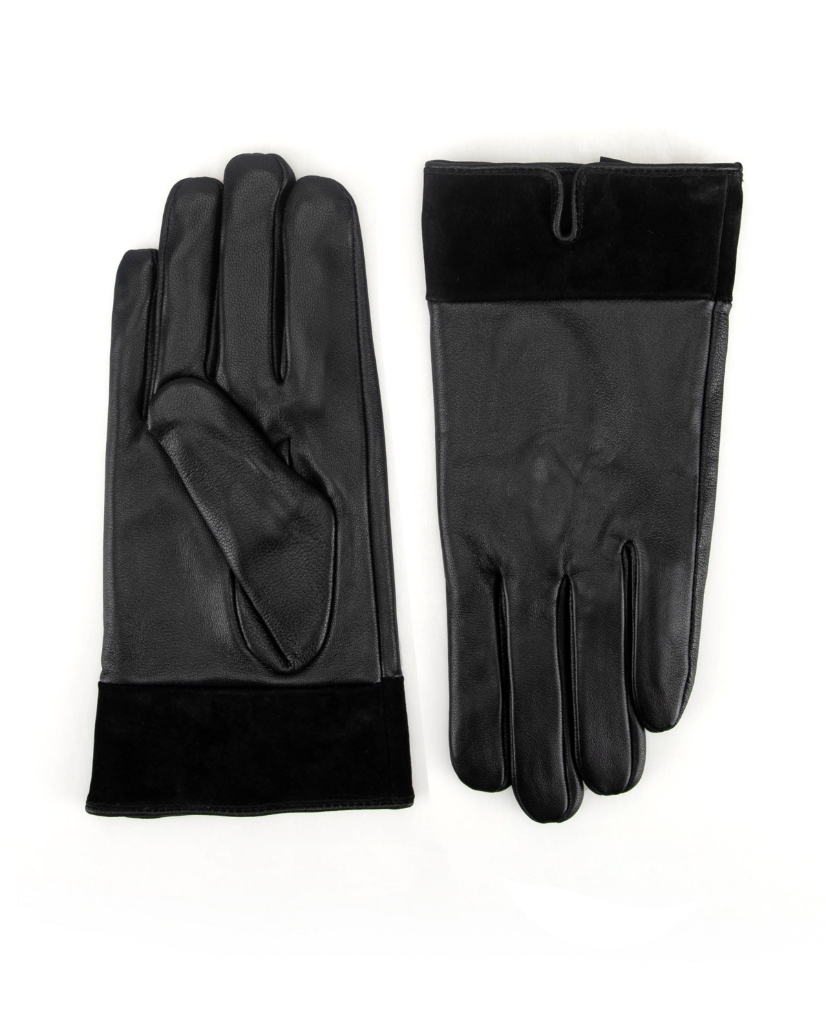 Click here for Isotoner Signature Suede Cuff Leather Gloves - Bla... prices