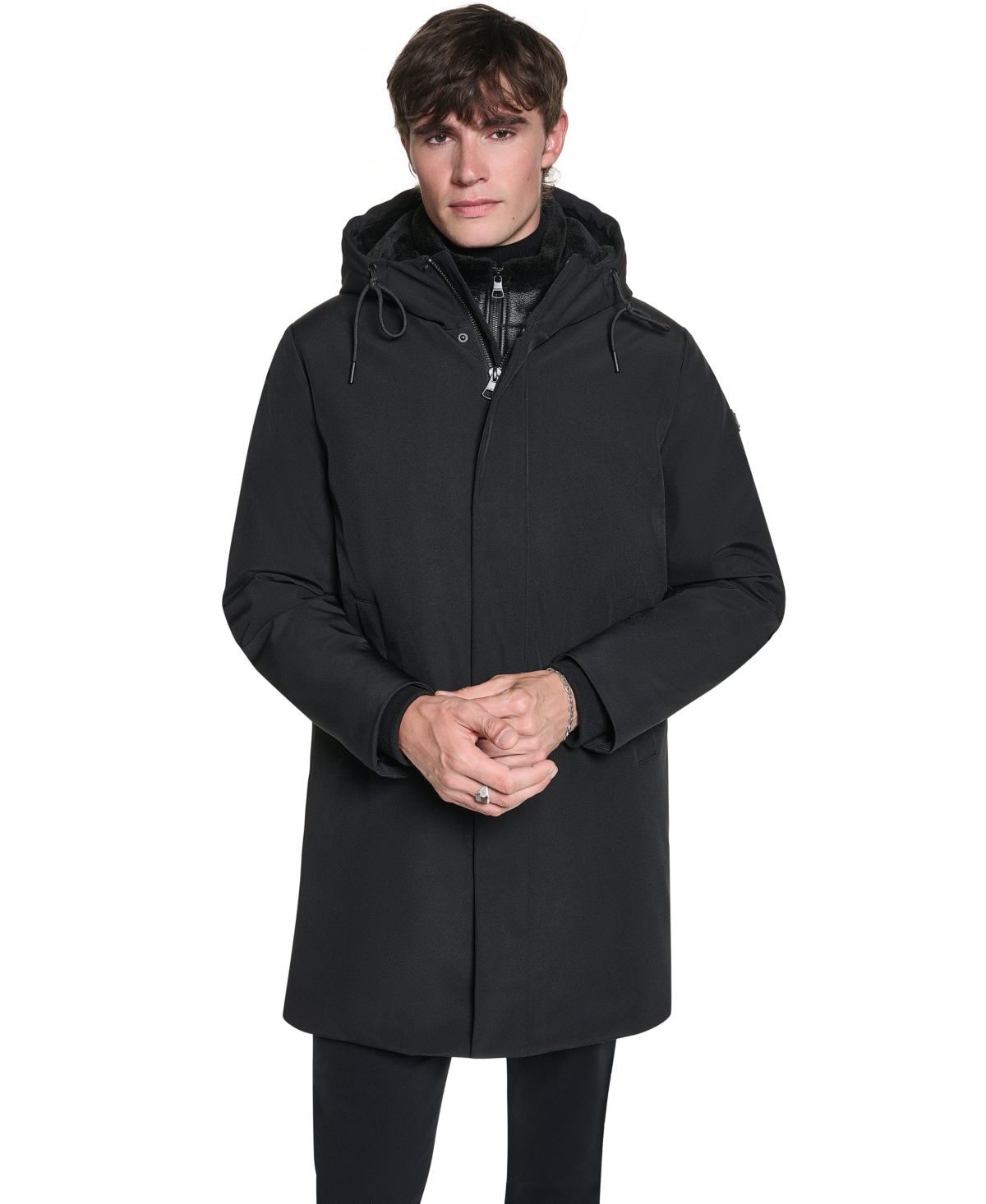 Click here for Karl Lagerfeld Paris Mens Regular-Fit Hooded Shear... prices