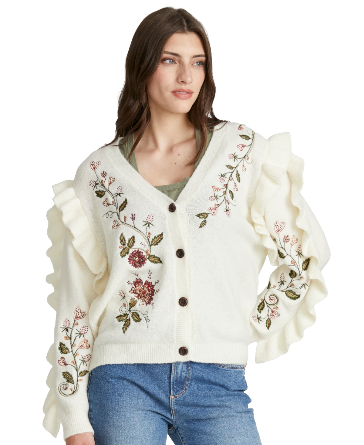 Click here for Driftwood Womens Floral-Embroidered V-Neck Rosevin... prices