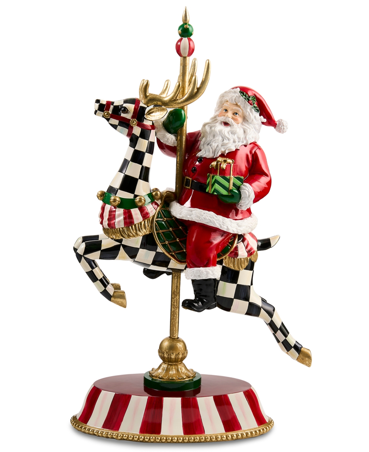 Click here for MacKenzie-Childs Musical Carousel Santa Figurine -... prices