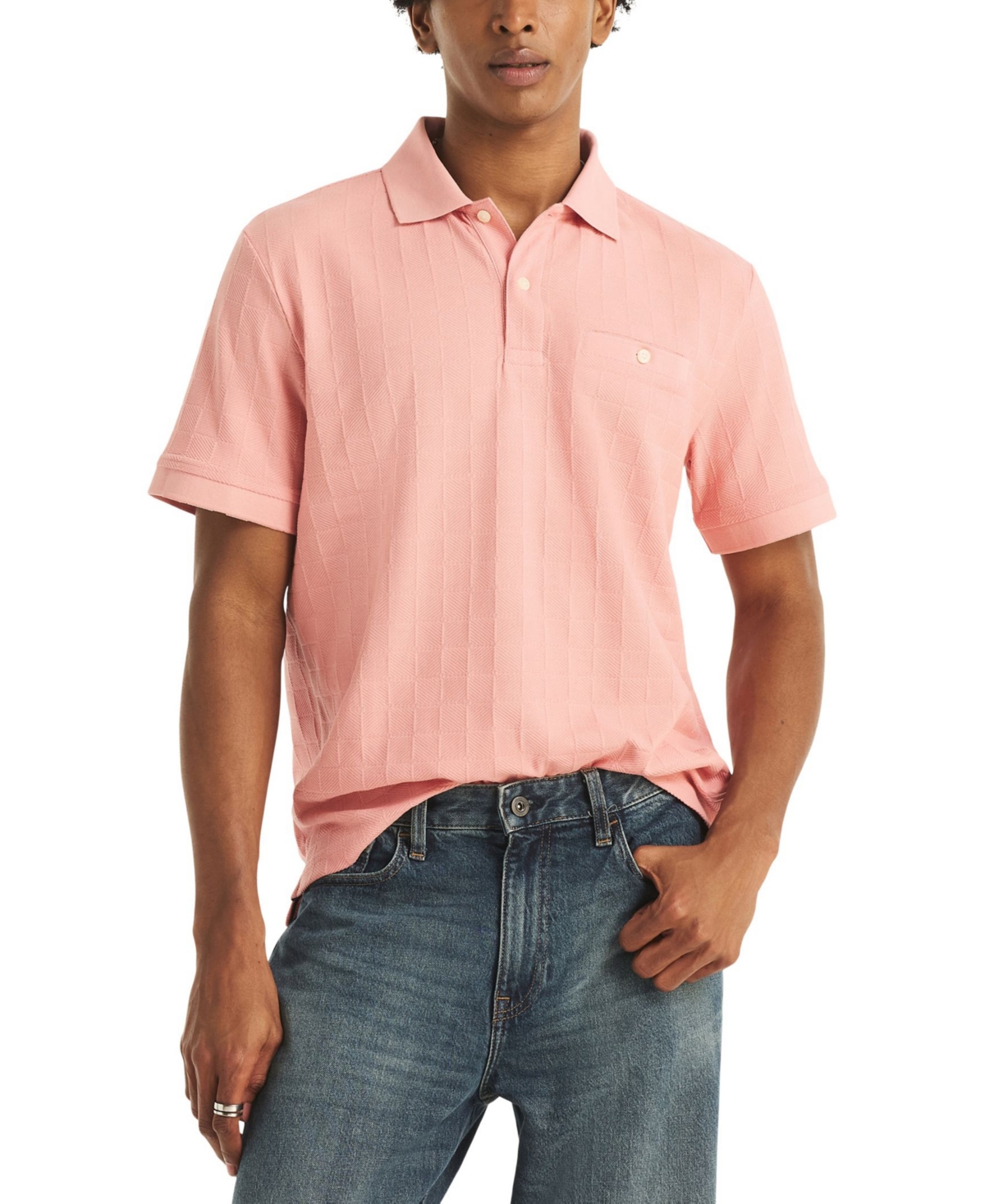 Click here for Nautica Mens Jacquard Jersey Polo Shirt - Seaprtbu... prices