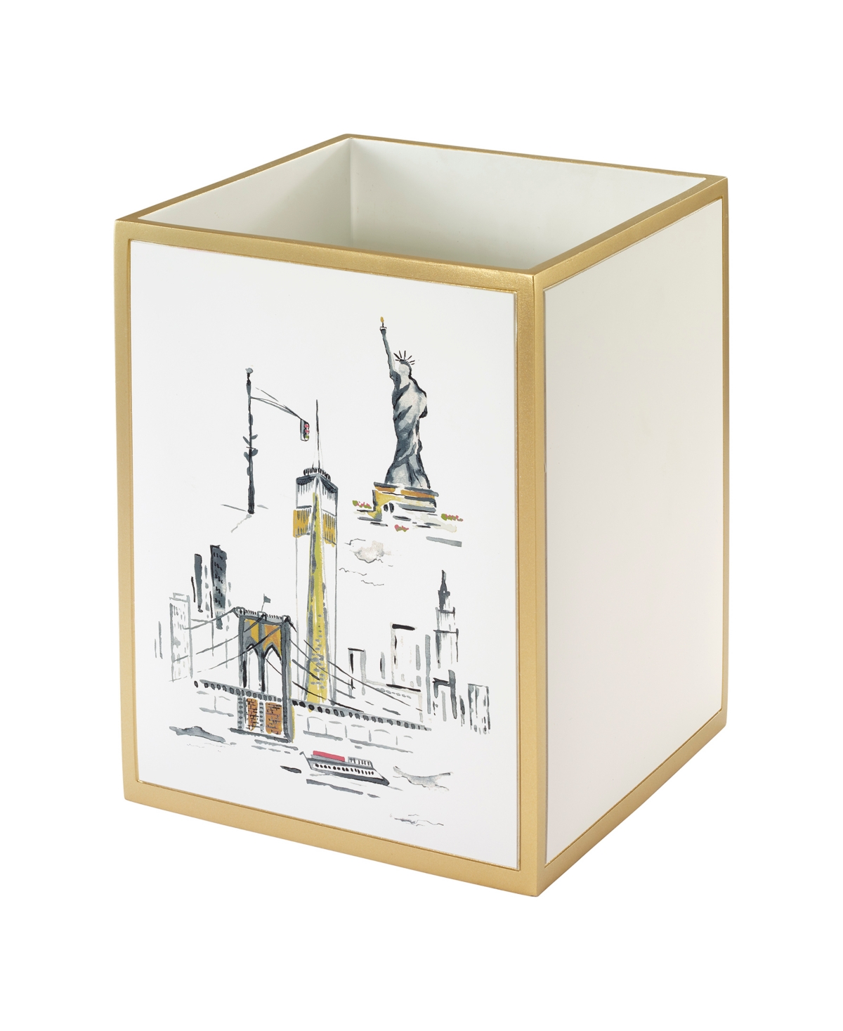 Click here for Nicole Miller City Girl 10 Wastebasket - White prices