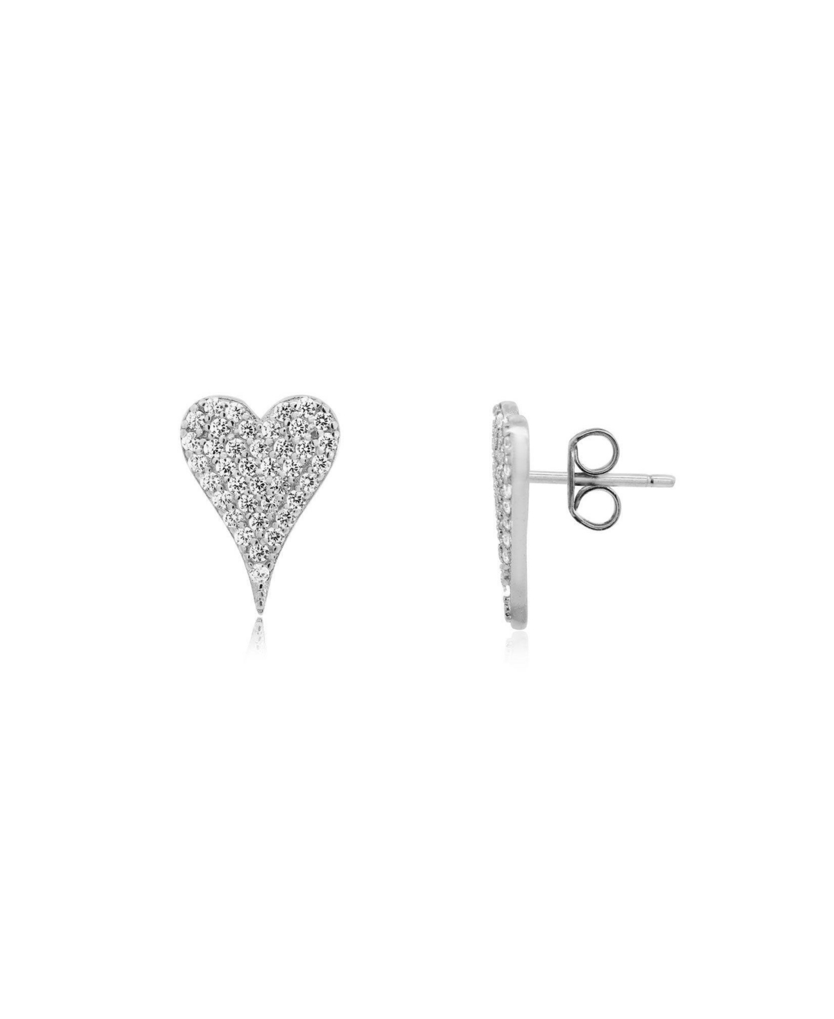 Click here for The Lovery Pave Cz Heart Stud Earrings Sterling Si... prices