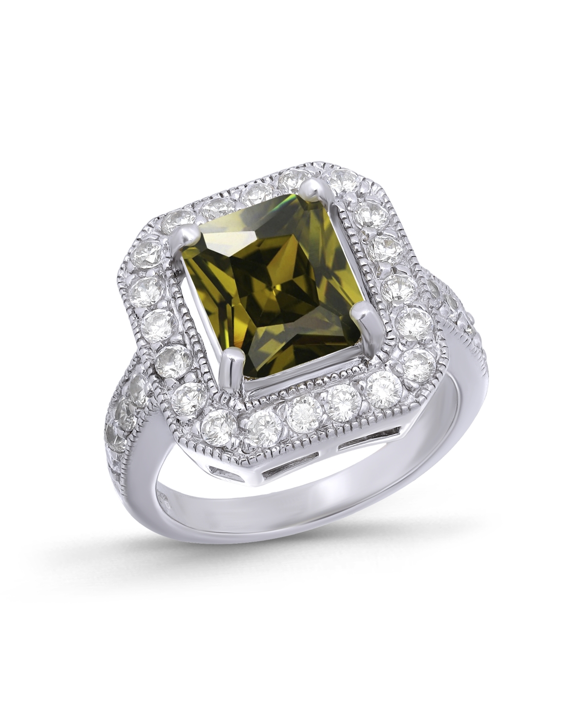 Click here for Macys Cushion Cut Olivine Cubic Zirconia Halo Stat... prices