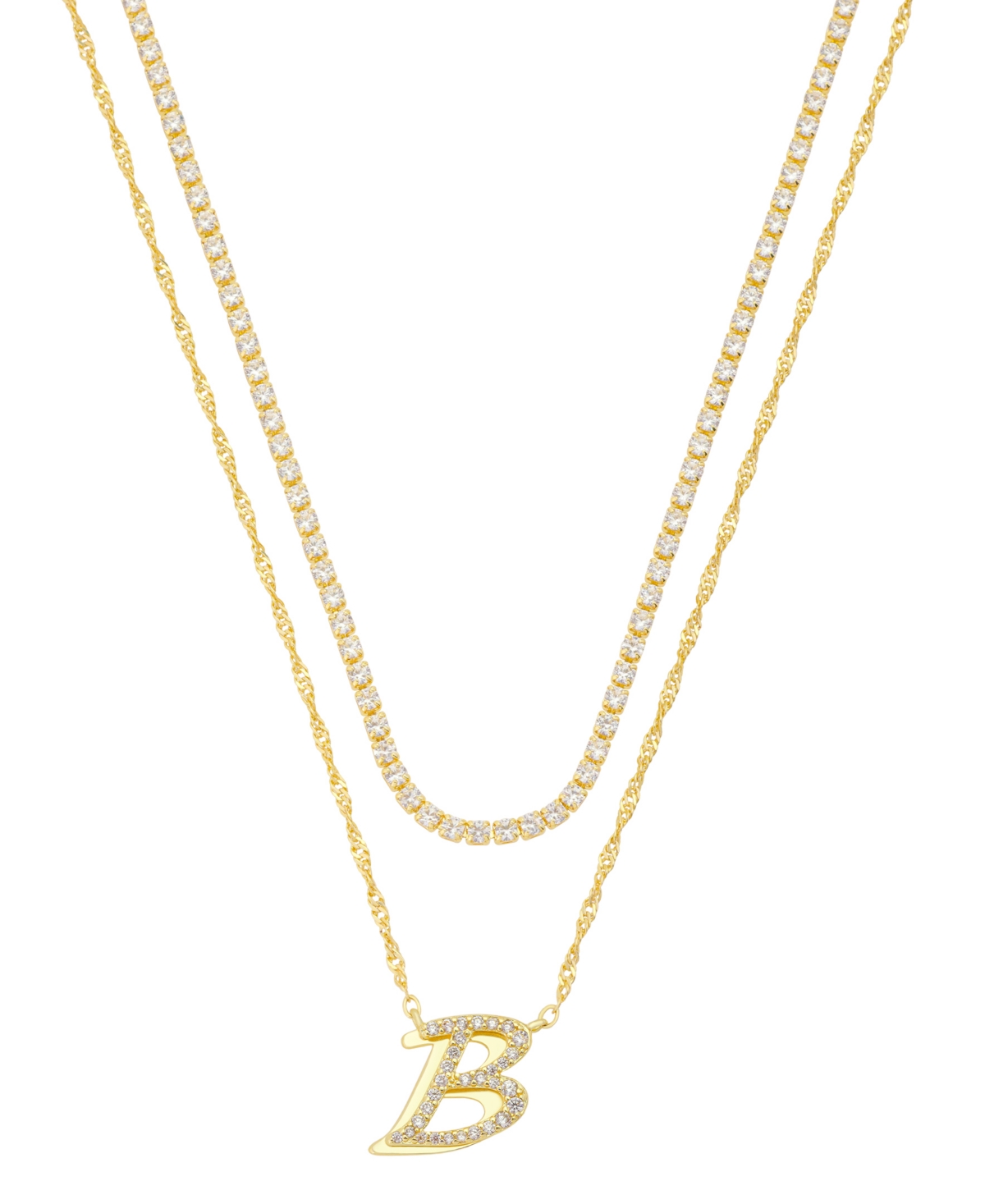 Click here for Unwritten Cubic Zirconia Gold-Plated Initial Penda... prices