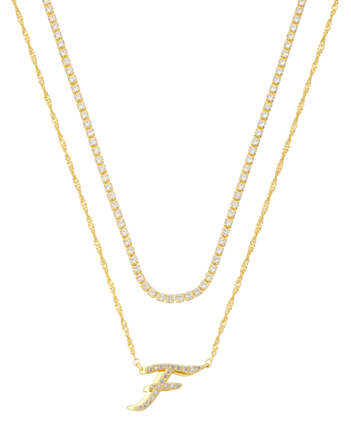 Click here for Unwritten Cubic Zirconia Gold-Plated Initial Penda... prices