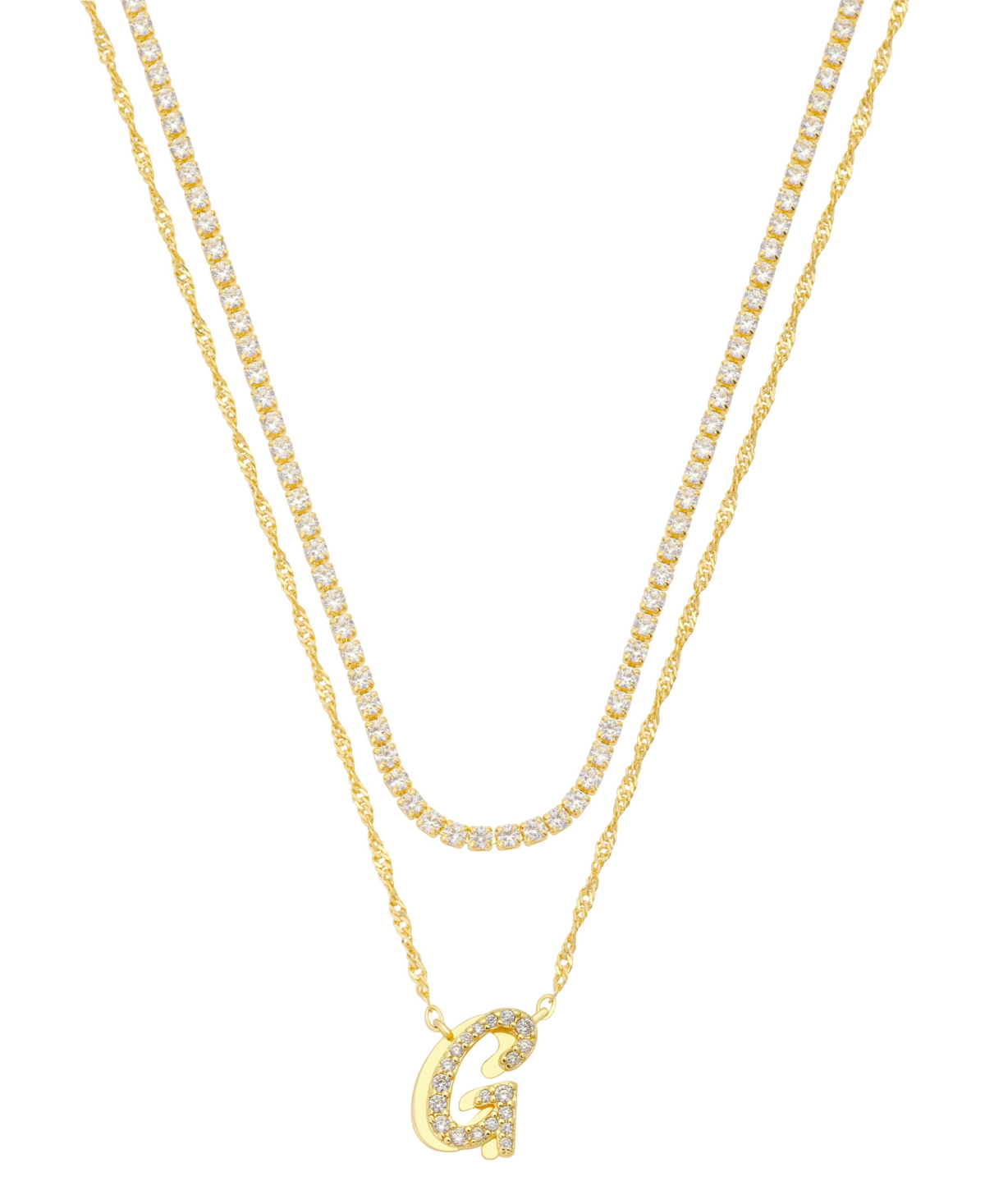 Click here for Unwritten Cubic Zirconia Gold-Plated Initial Penda... prices