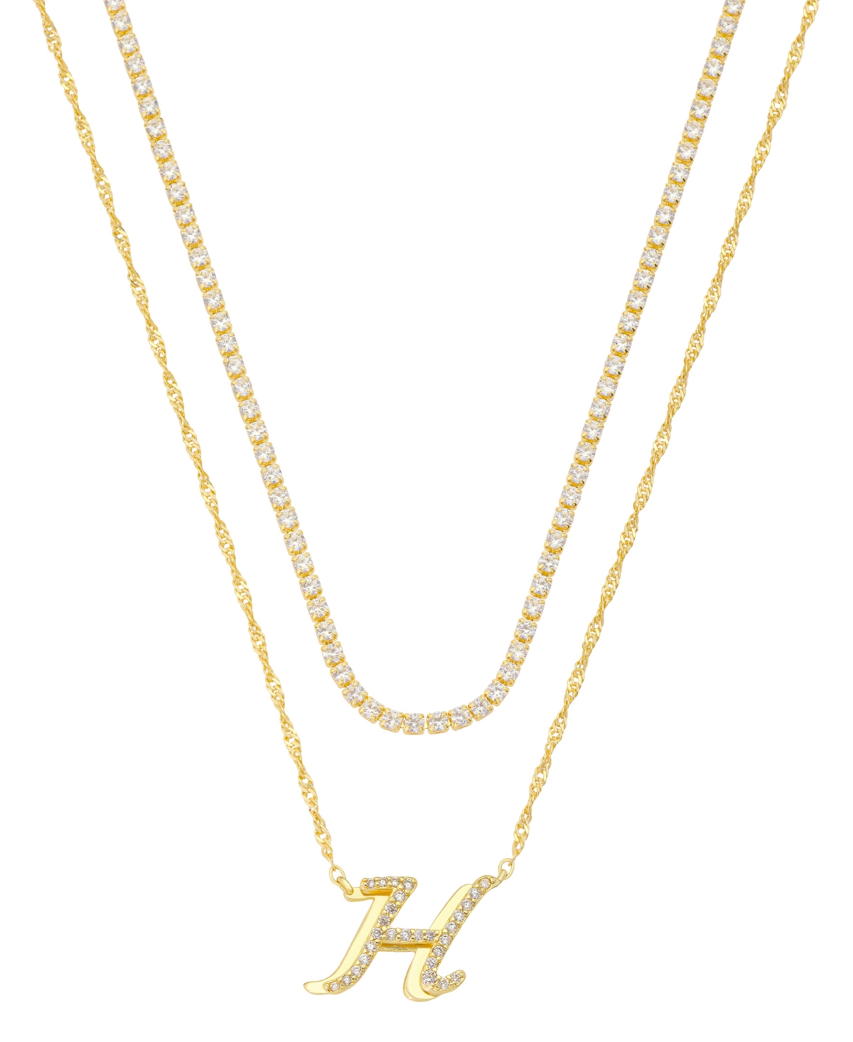 Click here for Unwritten Cubic Zirconia Gold-Plated Initial Penda... prices