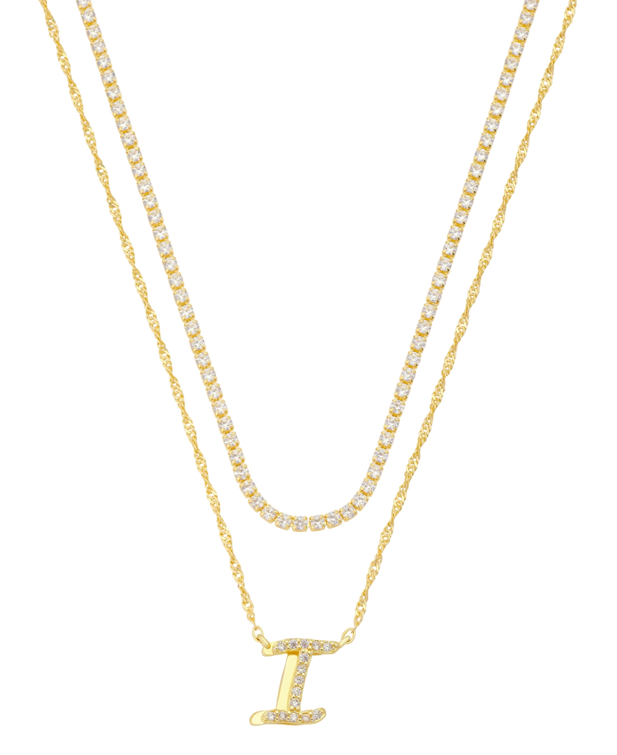 Click here for Unwritten Cubic Zirconia Gold-Plated Initial Penda... prices