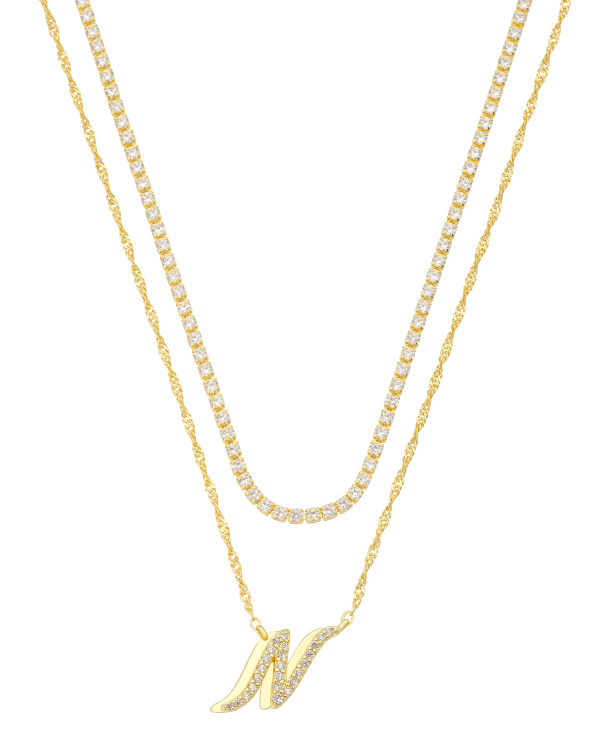 Click here for Unwritten Cubic Zirconia Gold-Plated Initial Penda... prices