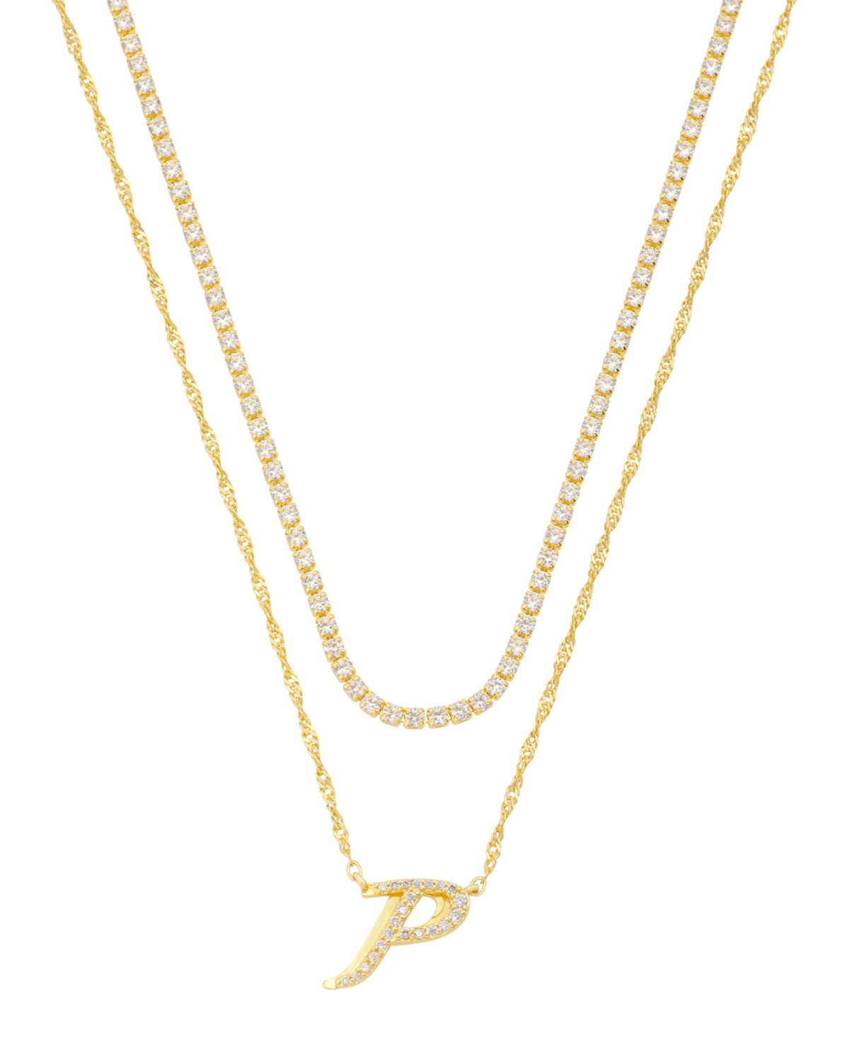 Click here for Unwritten Cubic Zirconia Gold-Plated Initial Penda... prices