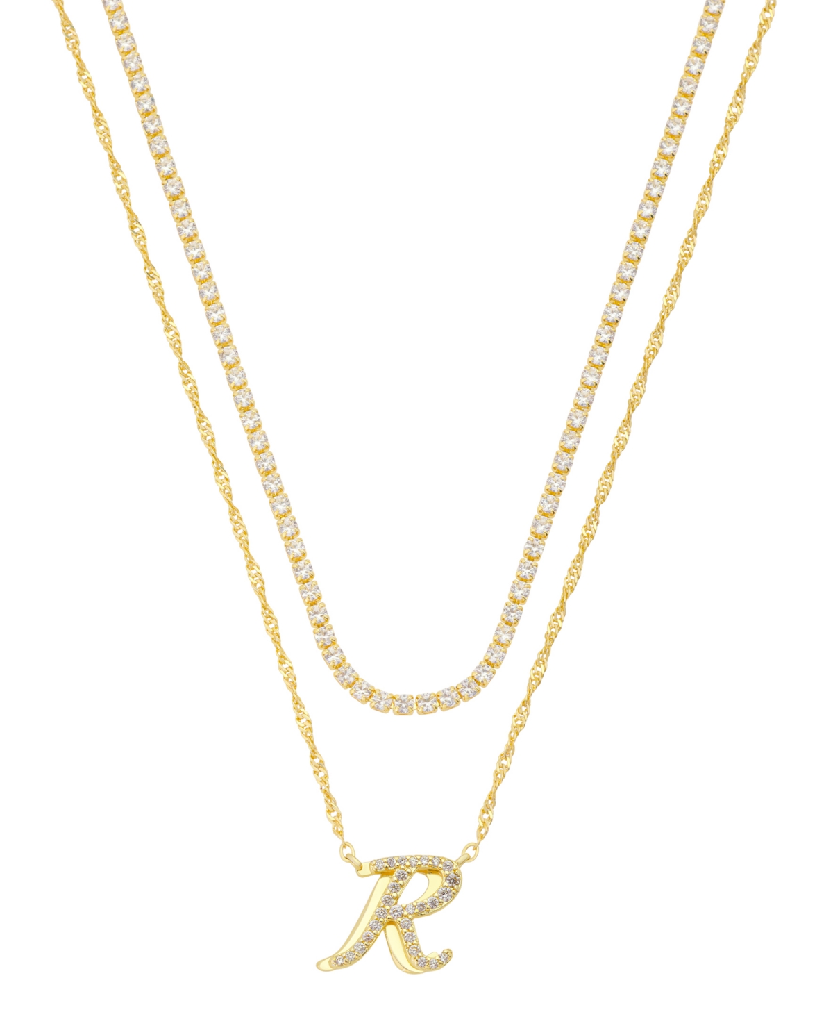 Click here for Unwritten Cubic Zirconia Gold-Plated Initial Penda... prices