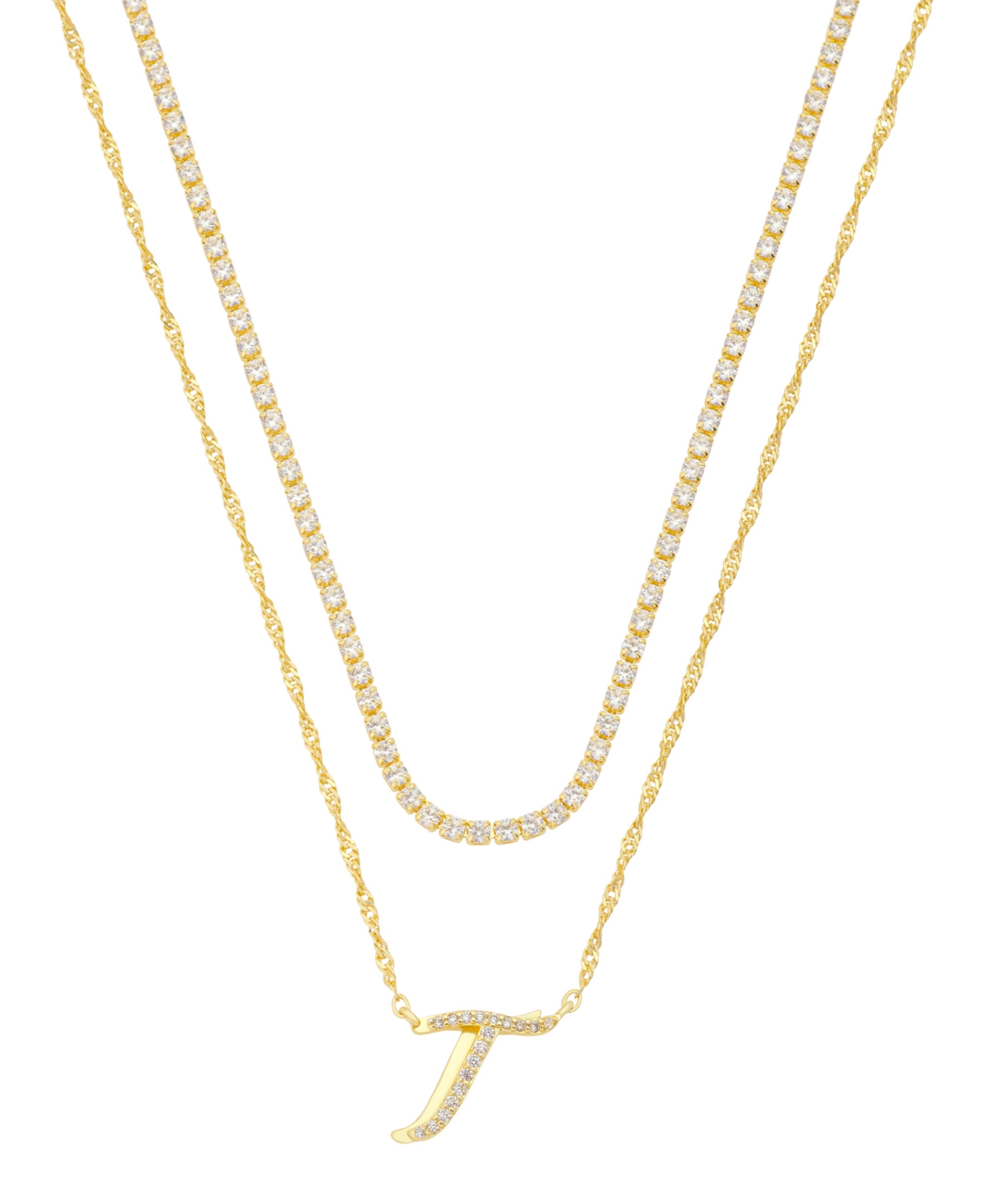 Click here for Unwritten Cubic Zirconia Gold-Plated Initial Penda... prices