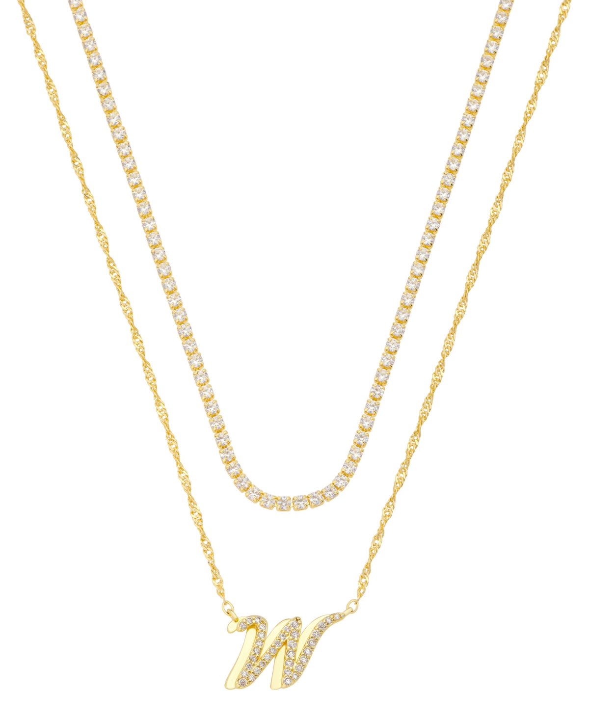 Click here for Unwritten Cubic Zirconia Gold-Plated Initial Penda... prices
