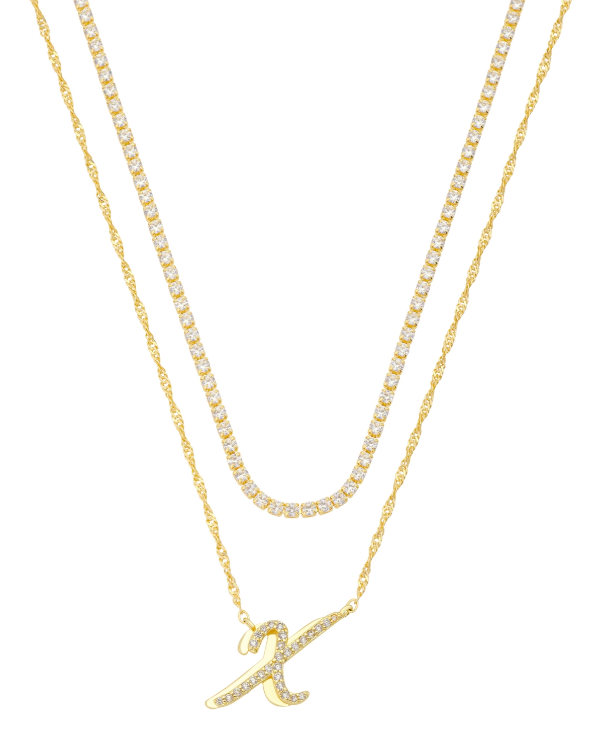 Click here for Unwritten Cubic Zirconia Gold-Plated Initial Penda... prices