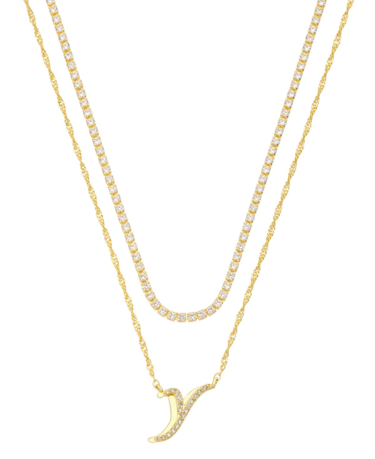 Click here for Unwritten Cubic Zirconia Gold-Plated Initial Penda... prices