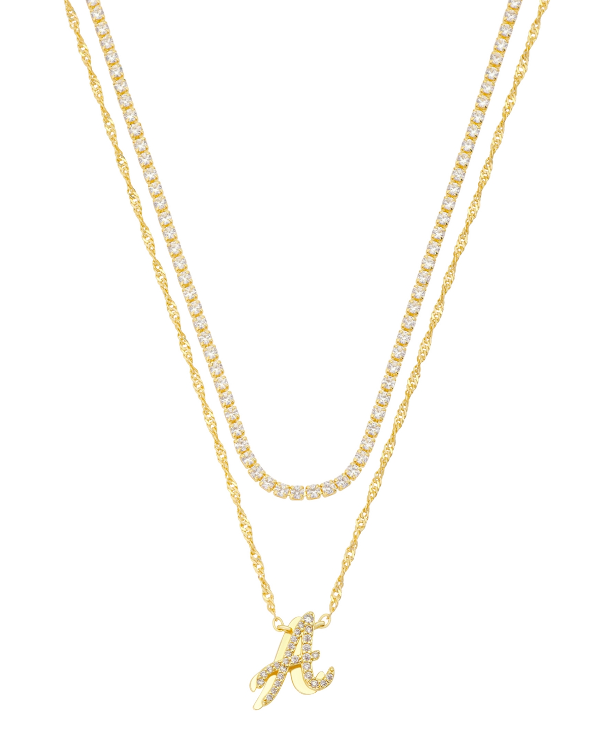 Click here for Unwritten Cubic Zirconia Gold-Plated Initial Penda... prices