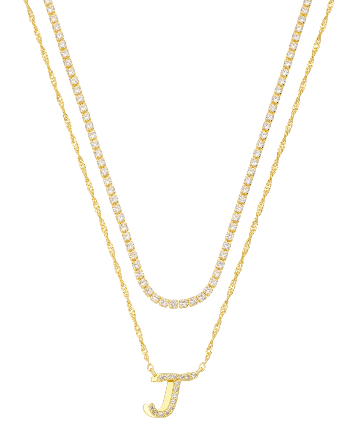 Click here for Unwritten Cubic Zirconia Gold-Plated Initial Penda... prices