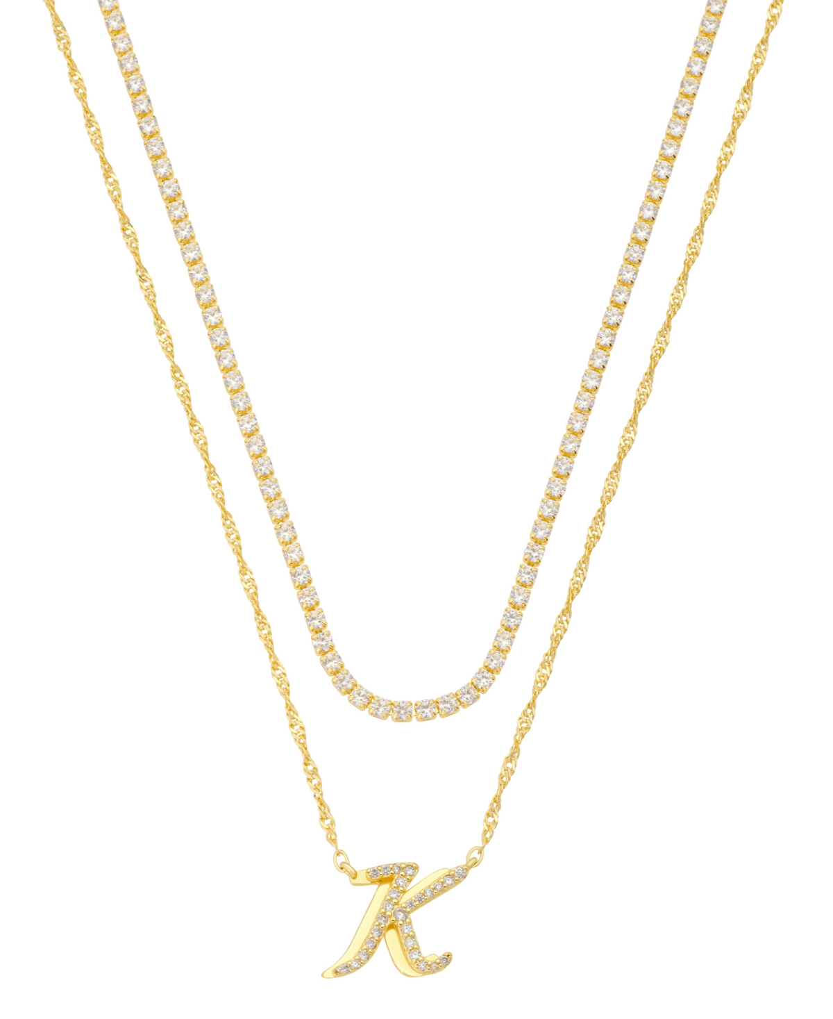Click here for Unwritten Cubic Zirconia Gold-Plated Initial Penda... prices