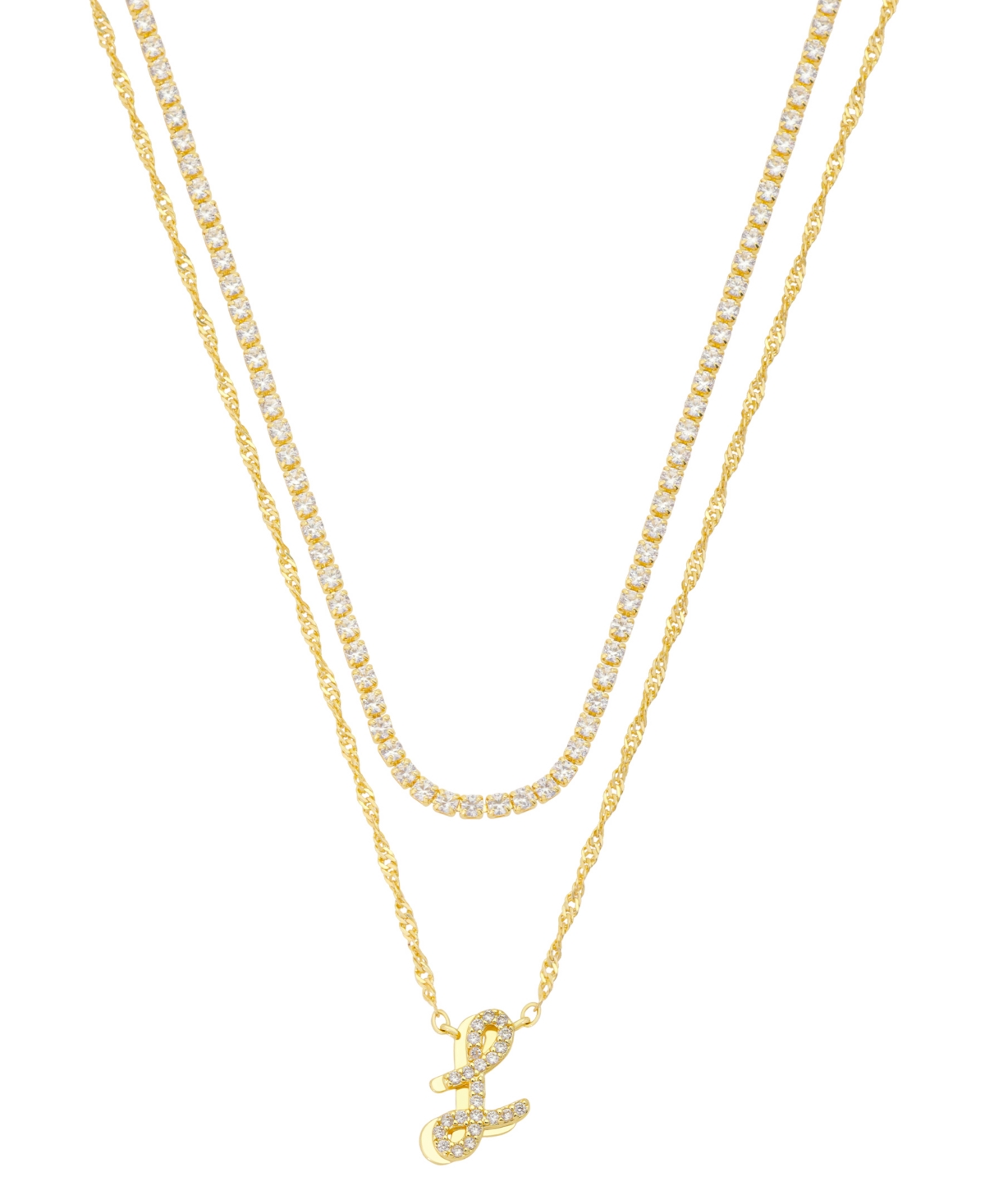 Click here for Unwritten Cubic Zirconia Gold-Plated Initial Penda... prices
