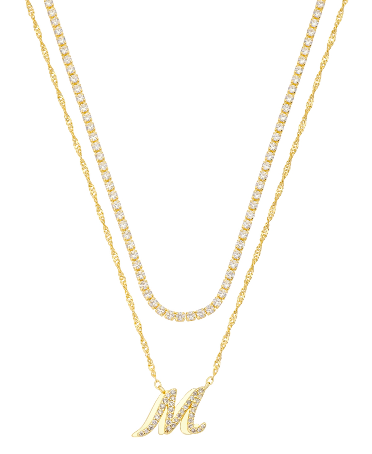 Click here for Unwritten Cubic Zirconia Gold-Plated Initial Penda... prices