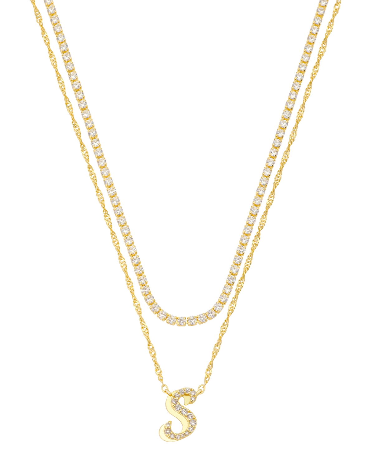 Click here for Unwritten Cubic Zirconia Gold-Plated Initial Penda... prices