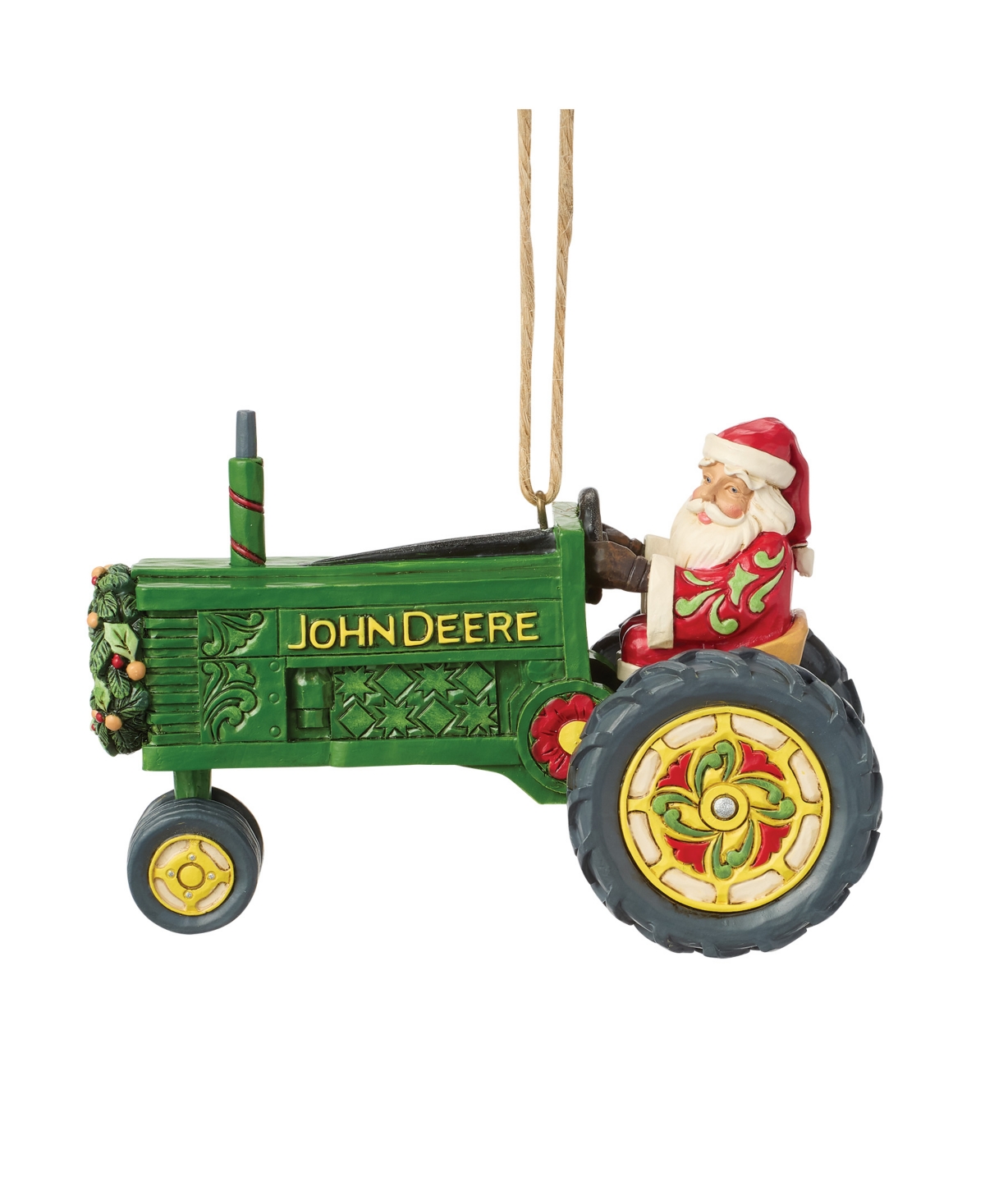 Click here for Jim Shore John Deere Santa in Tractor Hanging Orna... prices