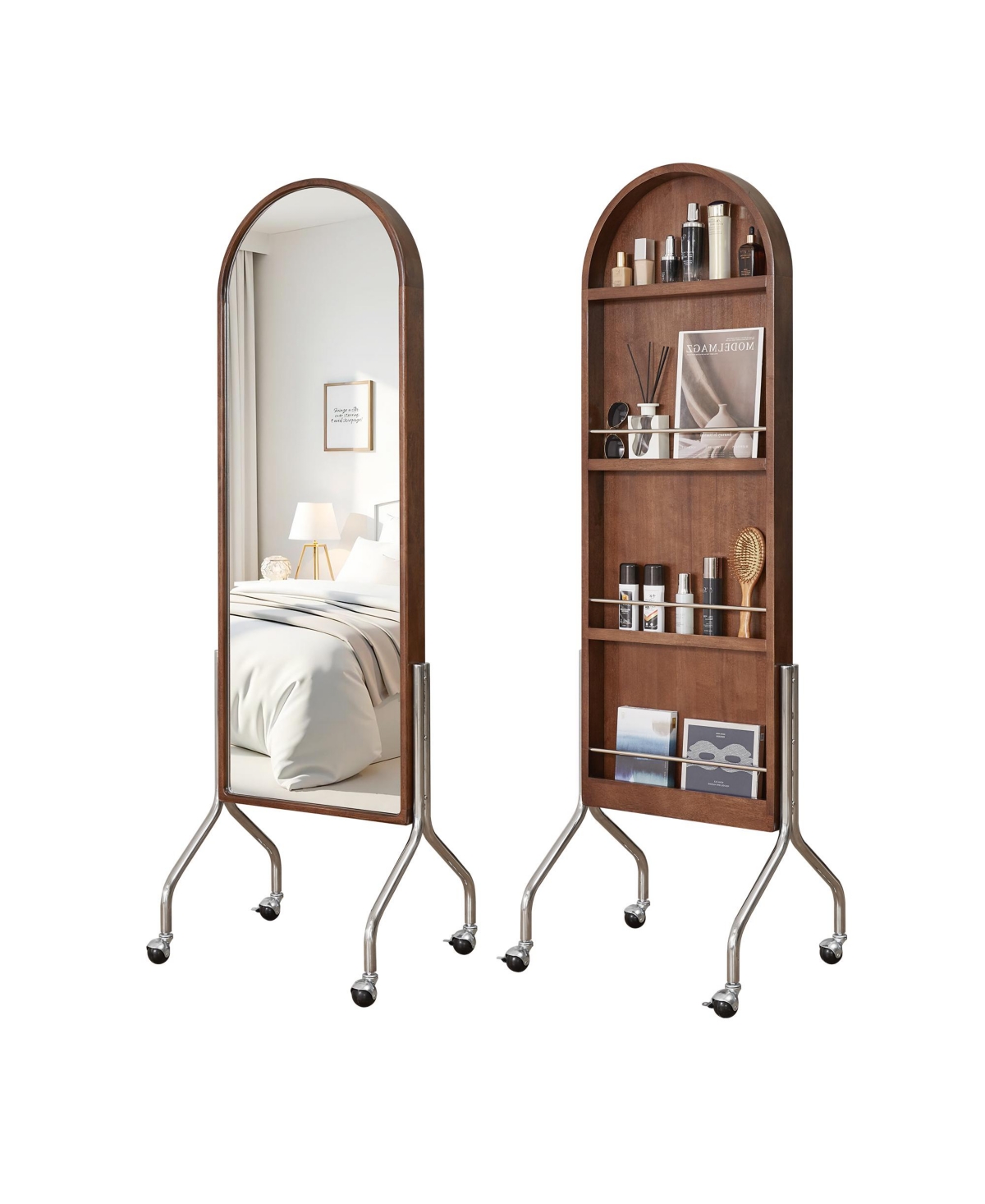 Click here for Phying Arched Full-Length Mirror with Storage Shel... prices