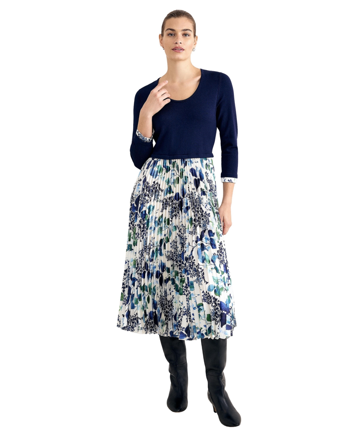 Click here for Phase Eight Womens Beatrice Floral Pleated Midi Dr... prices