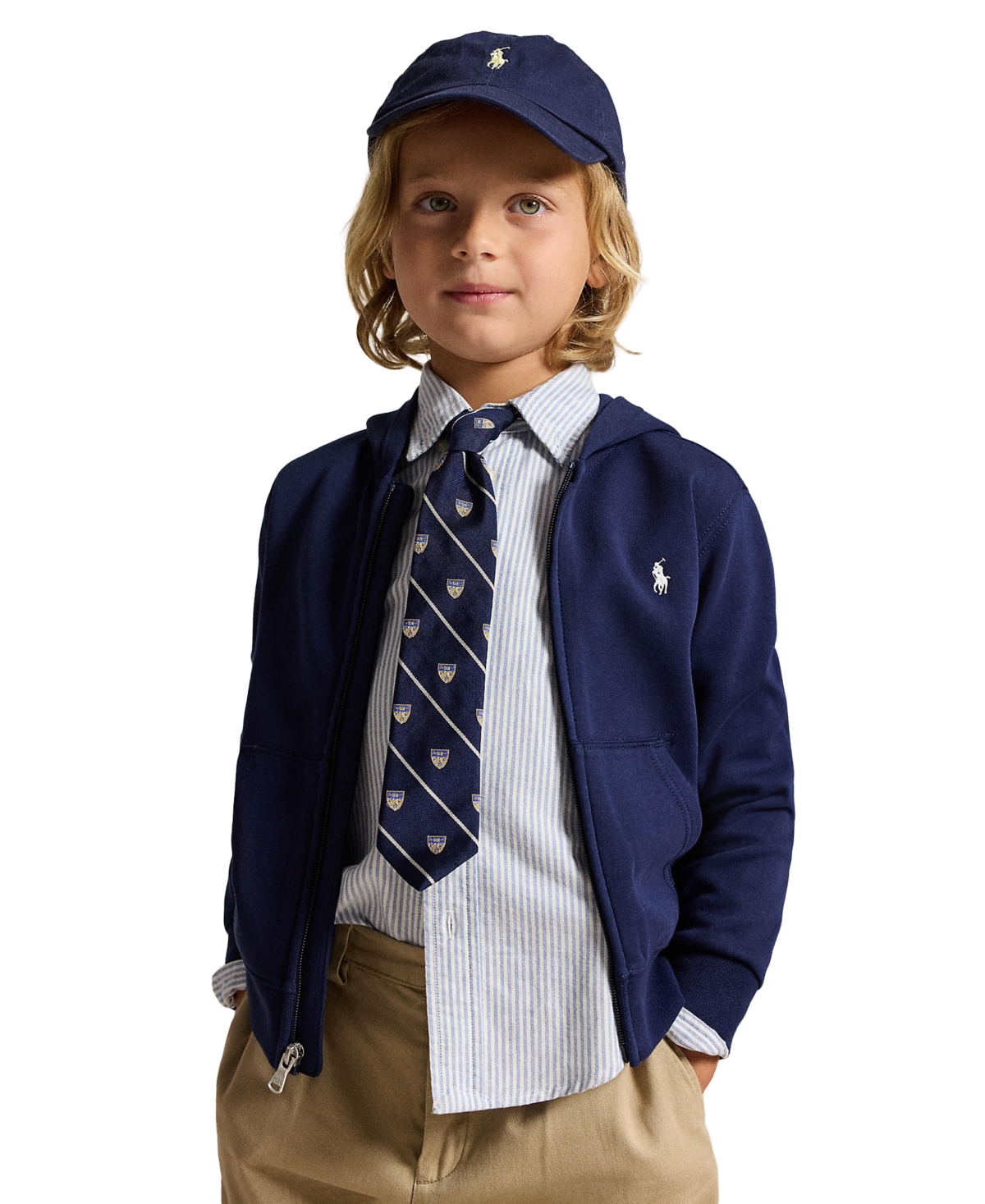 Click here for Polo Ralph Lauren Boys 2T-7 Double Knit Full-Zip H... prices