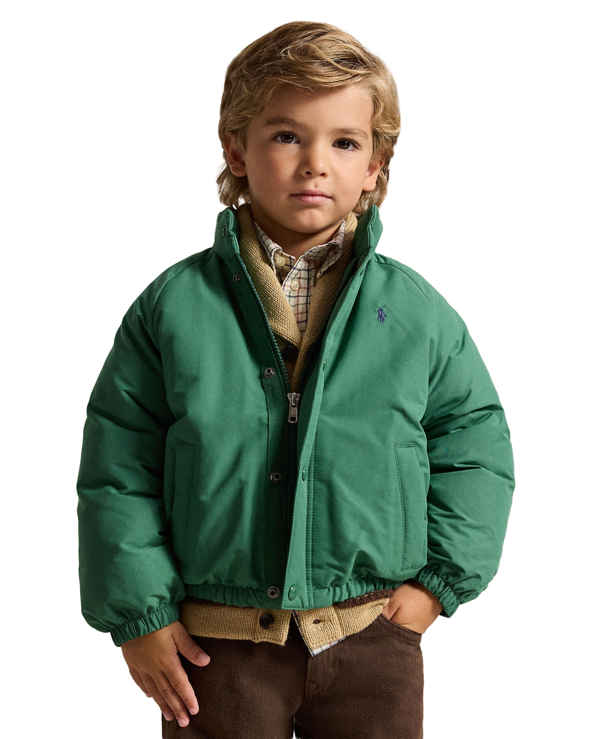 Click here for Polo Ralph Lauren Boys 2T-7 Down Mockneck Jacket -... prices