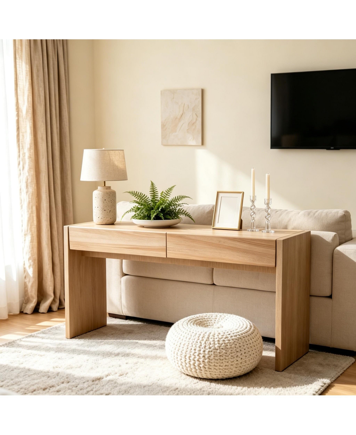 Click here for homfan Console Table with 3 Drawers  Thickened Hal... prices
